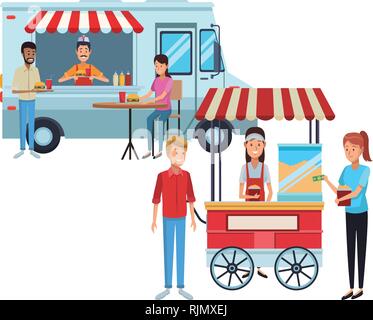 pop corn cart cartoon Stock Vector Image & Art - Alamy
