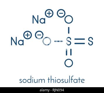 Sodium thiosulfate, sodium thiosulphate, Na2S2O3 molecule. It is used ...