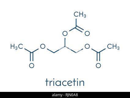 Triacetin, glycerin triacetate molecule. It is triglyceride, triester ...