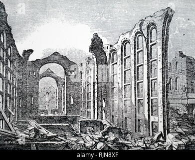 An engraving depicting Lisbon destroyed by an earthquake in 1755. Dated ...