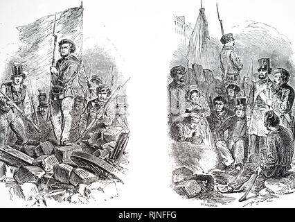 1848, The French revolution: scene at the barricade, Paris, June 1848 ...