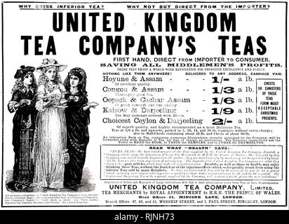 An advertisement for the UK Tea Company. Dated 19th century Stock Photo ...