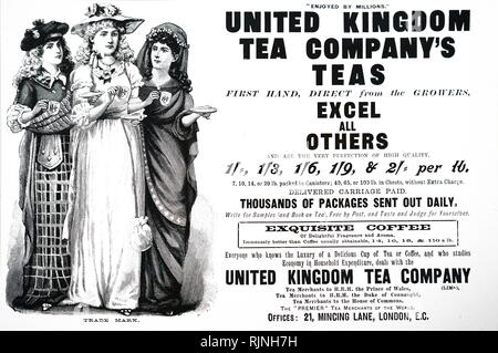 An advertisement for the UK Tea Company. Dated 19th century Stock Photo ...