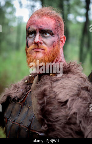 Real viking in the countryside with many trees around Stock Photo - Alamy