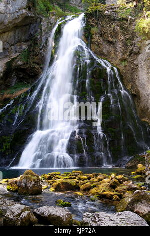 Waterfall in the valley of the falling waters in the Malta-high alp ...