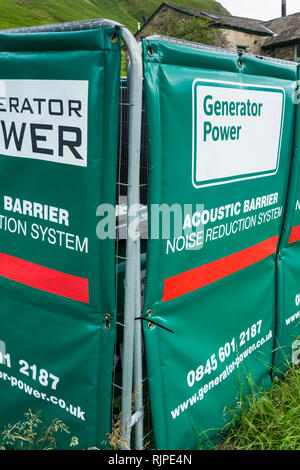 acoustic barrier noise reduction system around a temporary electricity ...