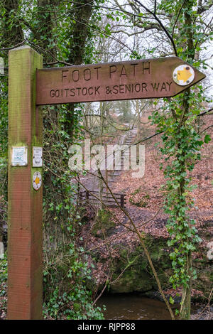Signpost to Goit Stock and The Senior Way, Harden, Bradford, West ...
