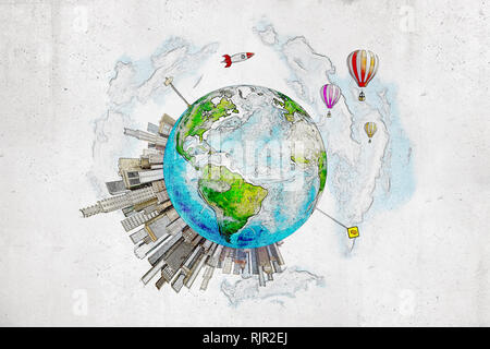 3d rendering map of city Stock Photo - Alamy