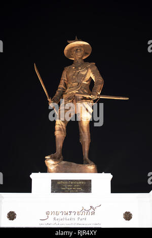 Ancient King Taksin The Great monument statue for thai people travelers ...