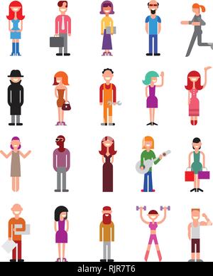 People of different professions flat icons in set collection for design ...