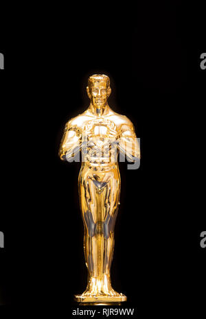 A golden Oscar replica trophy Stock Photo - Alamy
