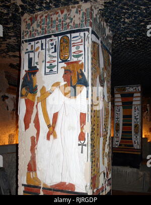 Wall Painting depicting, the Goddess Isis with Nefertari, Great Wife of ...