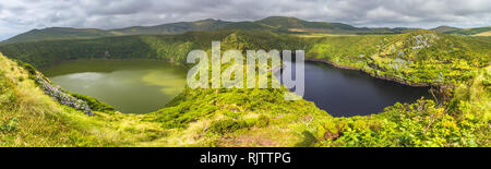 Caldeira Comprida and Caldeira Funda crater lakes, Flores Island ...