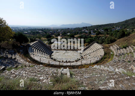 The Hellenistic theatre of Metropolis, Ionia, Turkey. The well-preserved theatre was completely ...