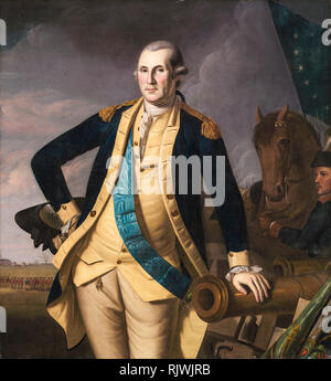 George Washington at the Battle of Princeton, portrait painting by ...