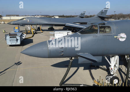 Boeing B-1B Lancer, serial # 86-0101, wearing 'Watchman' nose-art shown ...