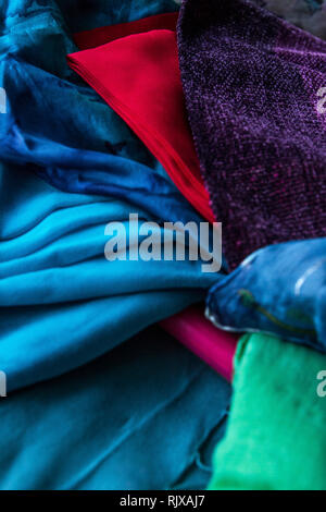 Different fabric textures, top view Stock Photo - Alamy