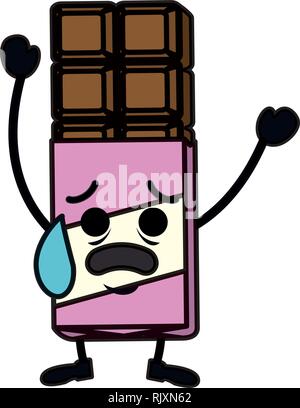 chocolate bar crying kawaii character Stock Vector Image & Art - Alamy