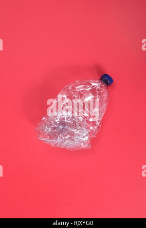 smashed empty plastic bottle, isolated on white background Stock Photo ...