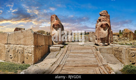 Picture & image of Hittite Sphinx sculpture of the Sphinx Gate. Hattusa ...