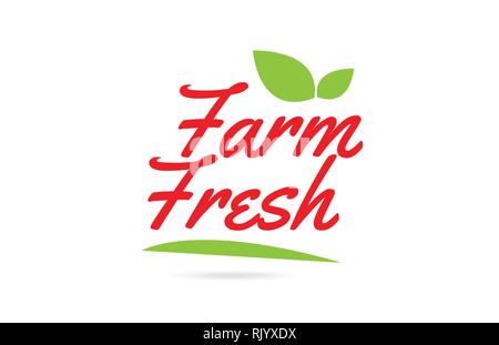Farm Fresh hand written word text for typography design in green color ...
