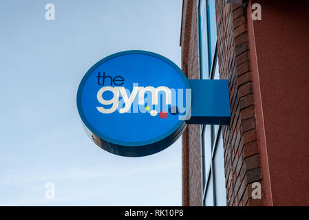 The Gym Group sign on the exterior of a gym Stock Photo - Alamy