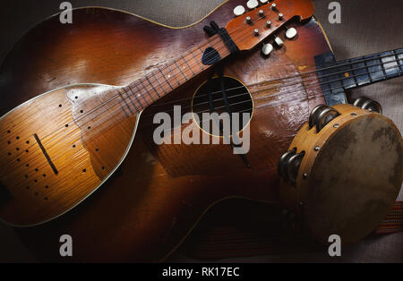 Traditional Serbian music instrument. Tamburica (tambourica), four ...
