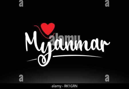 Myanmar country typography word text suitable for logo icon design ...