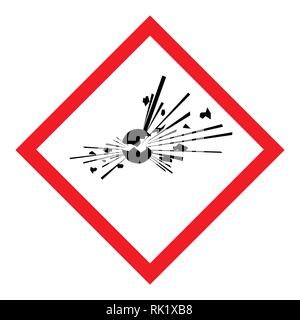 GHS01 hazard pictogram EXPLOSIVE, hazard warning sign EXPLOSIVE ...
