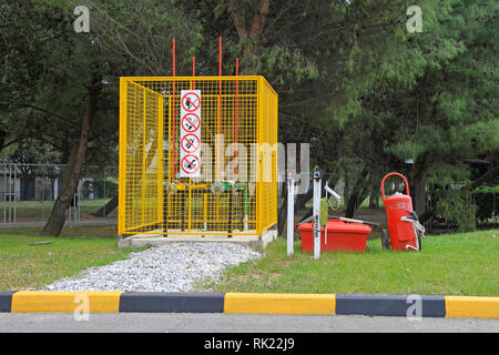 Gas station inlet valves and pipes in the box Stock Photo - Alamy