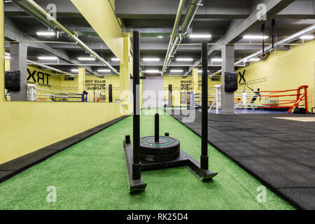 Russia, Nizhny Novgorod - January 30, 2017: Interior of the gym for ...