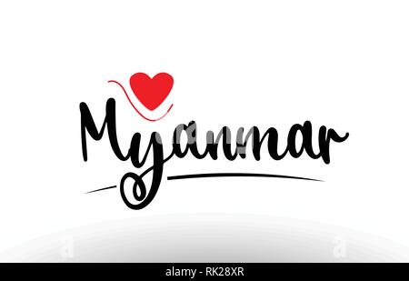 Myanmar country typography word text suitable for logo icon design ...