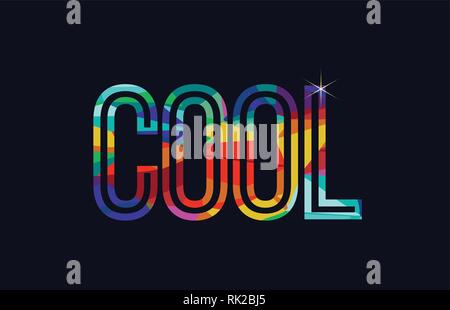cool colored rainbow word text suitable for card, brochure or ...