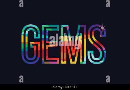 gems word typography design in gold or golden color suitable for logo ...