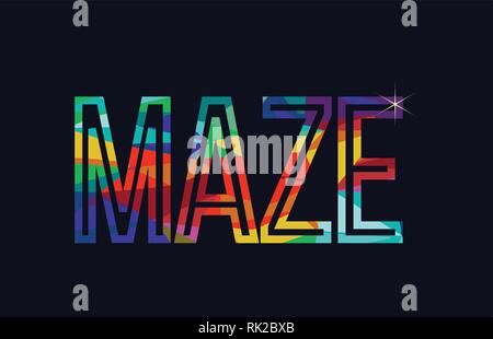 Of Lettering Maze Typography Design Vector Illustration. Editable ...