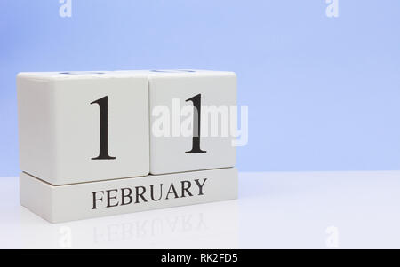 February 11st . Day 11 of month, Calendar date. Yellow sheet of the ...