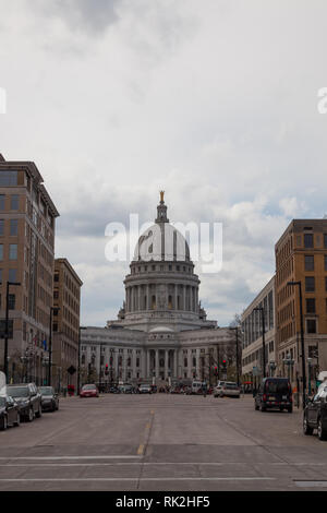 View from the Capitol Entrance - Madison, Wisconsin Stock Photo - Alamy
