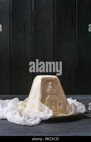Traditional Russian Easter cottage cheese dessert, Orthodox Paskha ...