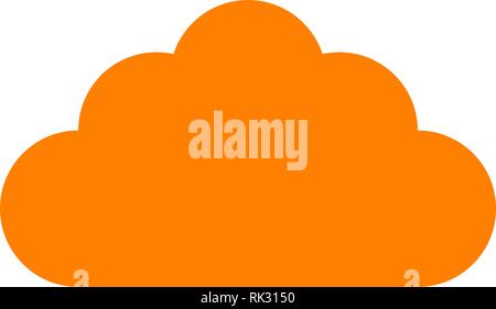 Cloud symbol icon - orange simple outline, isolated - vector ...
