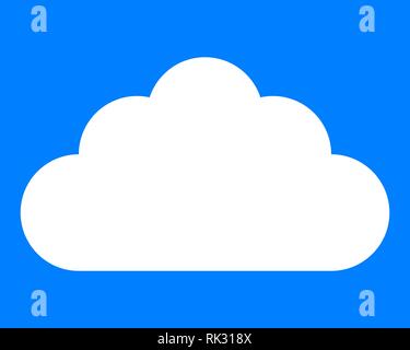 Cloud symbol icon - white simple outline, isolated - vector ...