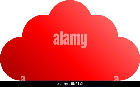 Cloud symbol icon - red gradient outline, isolated - vector ...