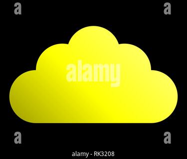 Cloud symbol icon - yellow gradient outline, isolated - vector ...