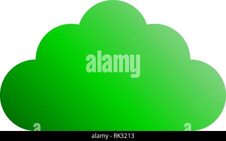 Cloud symbol icon - green gradient, isolated - vector illustration ...