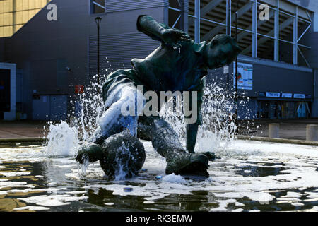 The Tom Finney 'Splash' Statue at Preston FC Deepdale stadium Stock ...