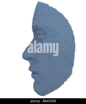 Abstract human face constructing from cubes Stock Photo - Alamy