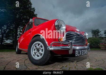 Early Morris Minor small British classic car Stock Photo - Alamy