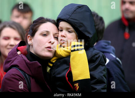 Watford fans before the Premier League match at Vicarage Road, Watford ...