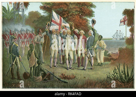 Captain James Cook taking possession of New South Wales in the name of ...