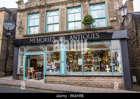 Antiques store shop in Ramsbottom, a village in Lancashire,England ...