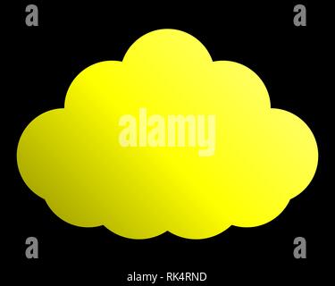 Cloud symbol icon - yellow gradient outline, isolated - vector ...